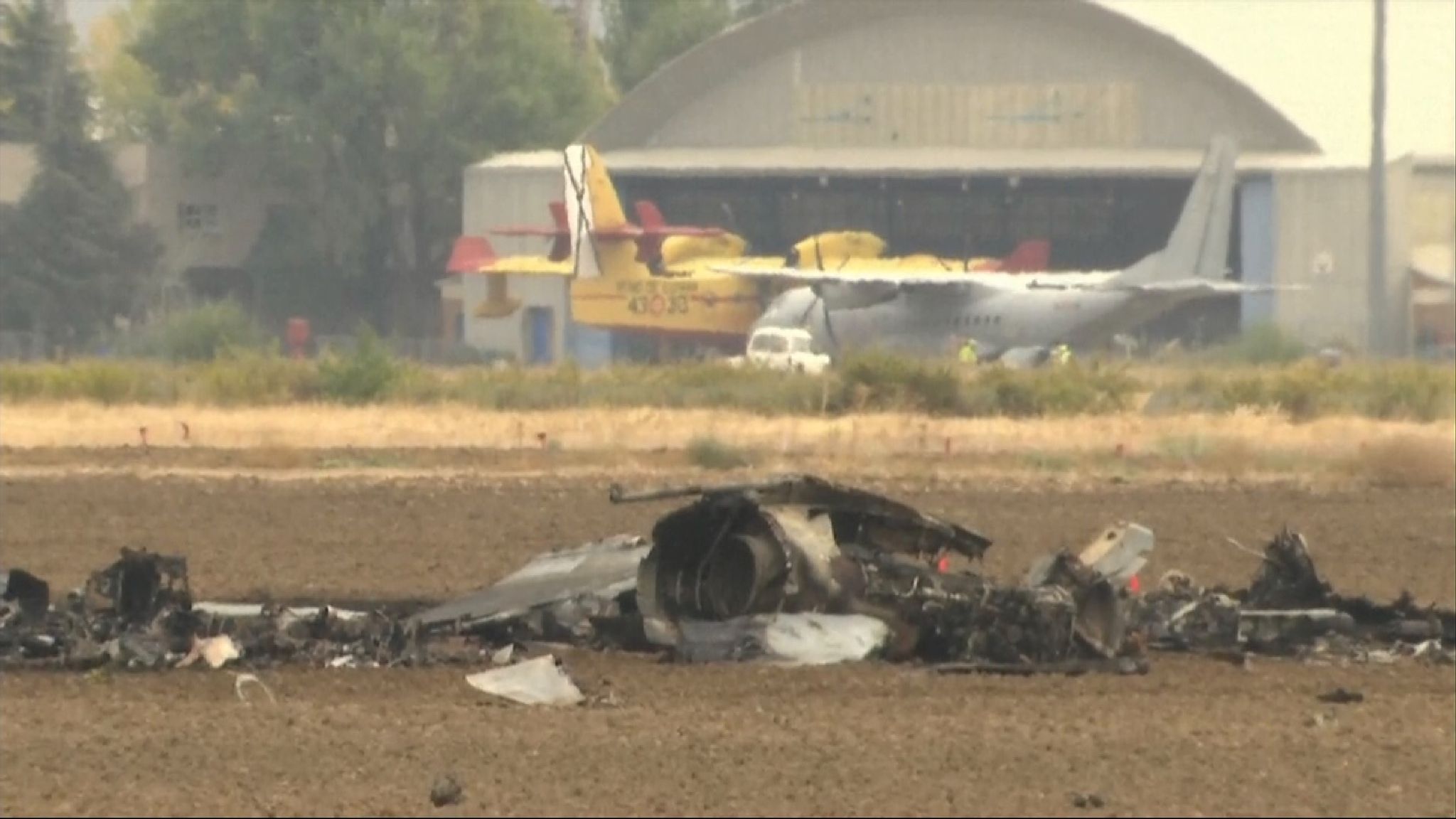 Pilot killed after F-18 jet crashes during take-off near Madrid | World ...