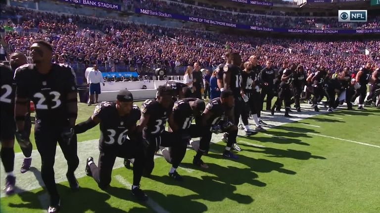 Ravens take a knee prior to anthem | Video | Watch TV Show | Sky Sports