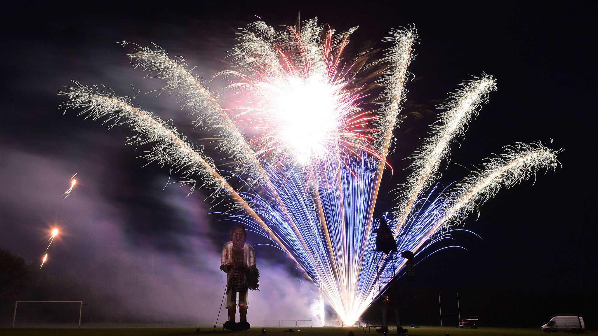 Bonfire of the effigies: Weinstein goes up in flames | UK News | Sky News