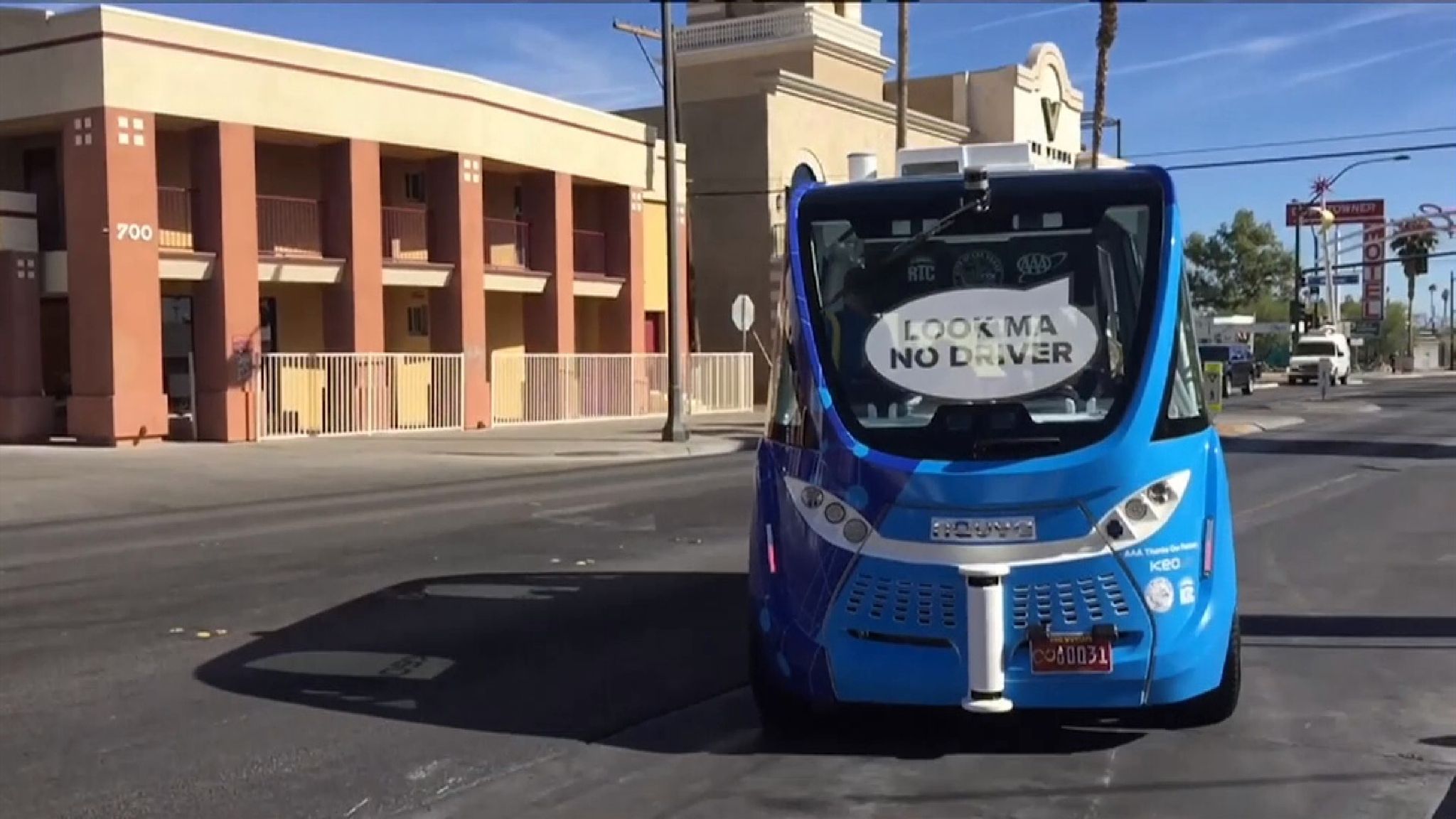 Driverless bus in crash after two hours on road in Las Vegas | World ...