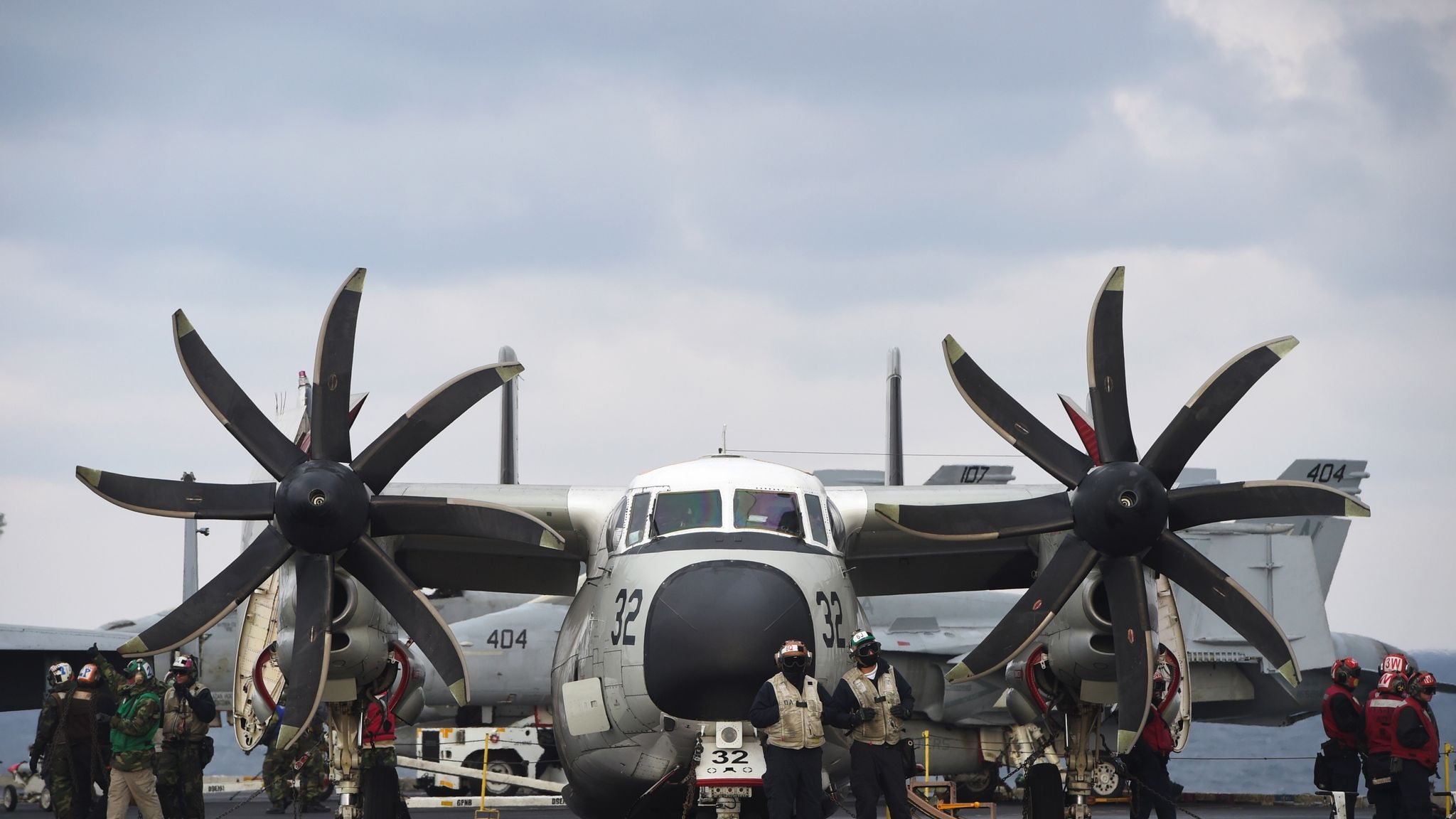 US Navy C-2 aircraft carrying 11 crashes into Pacific | US News | Sky News