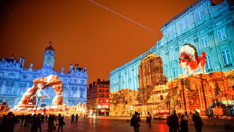 In pictures: Lyon's Festival of Lights | World News | Sky News