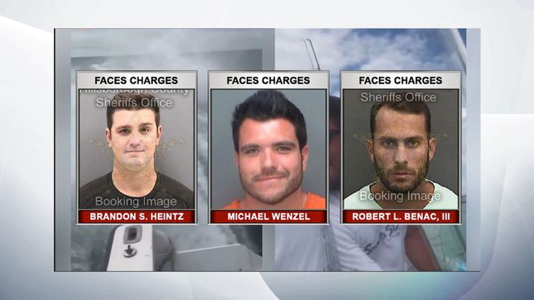 Three charged over viral shark-dragging video | US News | Sky News