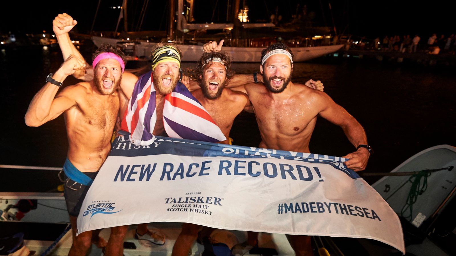 UK team The Four Oarsmen break Atlantic rowing record | UK News | Sky News