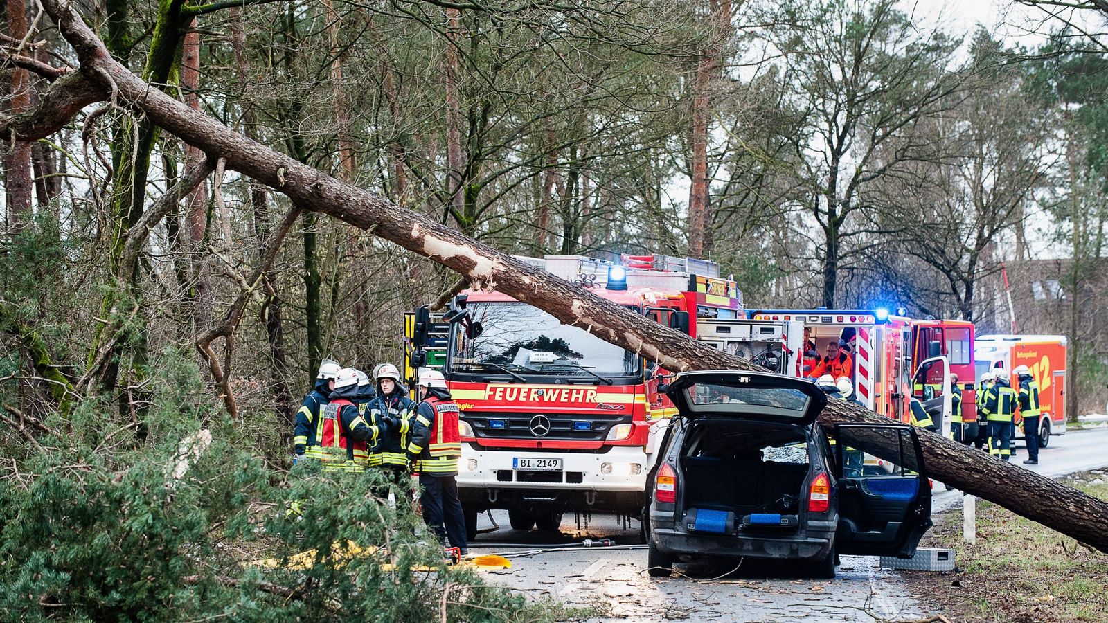 Eight killed in Germany by storm that swept Britain | World News | Sky News