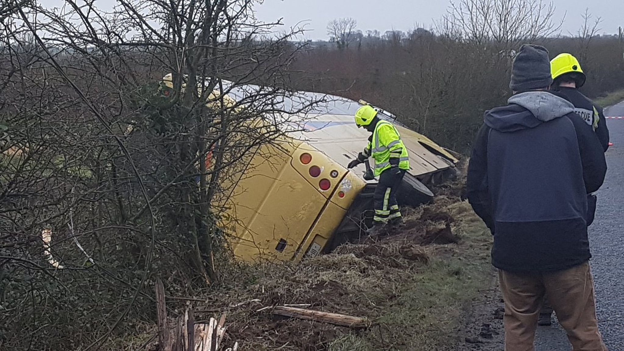 At least 18 children hurt as school bus crashes with car | World News ...