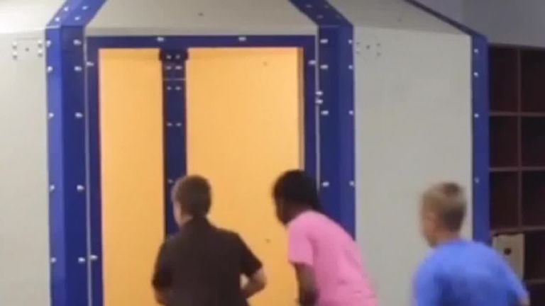 Bulletproof school shelter for kids | News UK Video News | Sky News