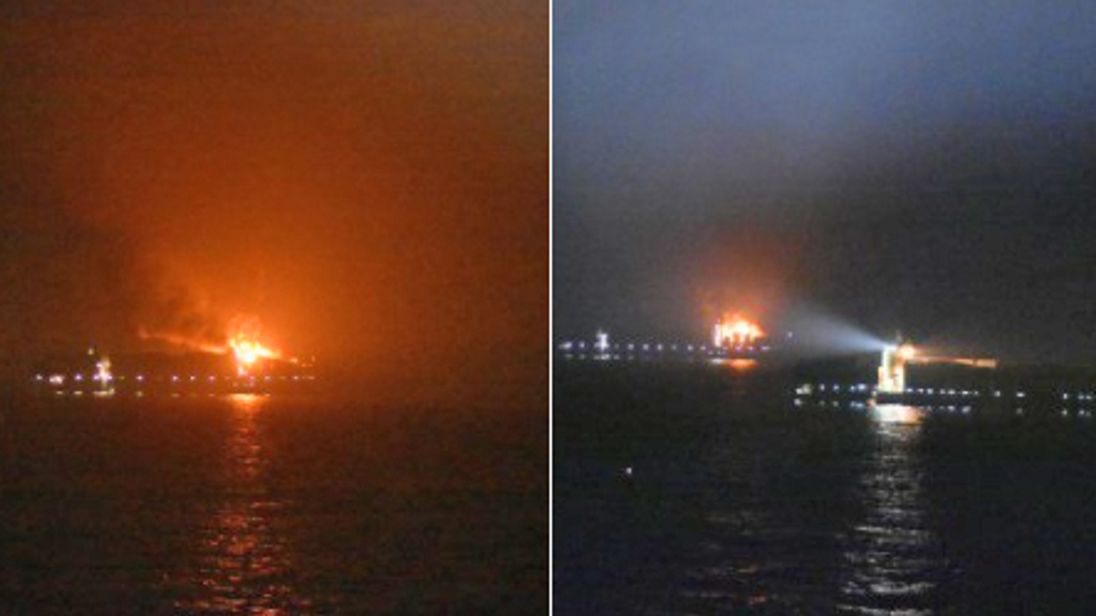 Four crew missing after fire on Maersk Line cargo ship