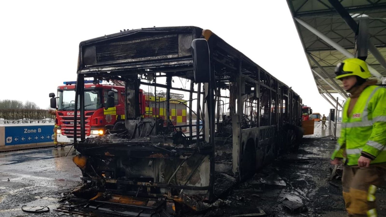 Stansted Airport fire: Flights resume after severe disruption | UK News ...