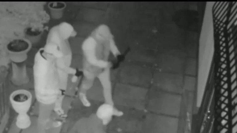 CCTV shows men smashing through patio door in 'terrifying' burglary ...