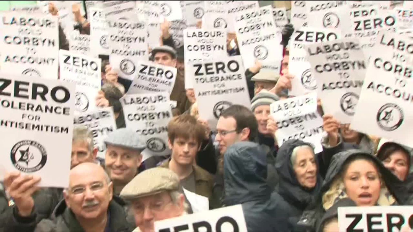 Protest at Labour HQ over anti-Semitism | News UK Video News | Sky News
