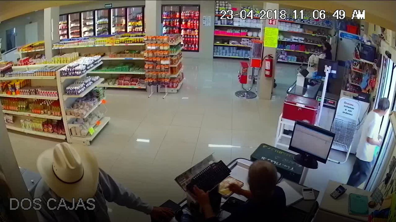 Hero 'cowboy' tackles armed robber | News UK Video News | Sky News