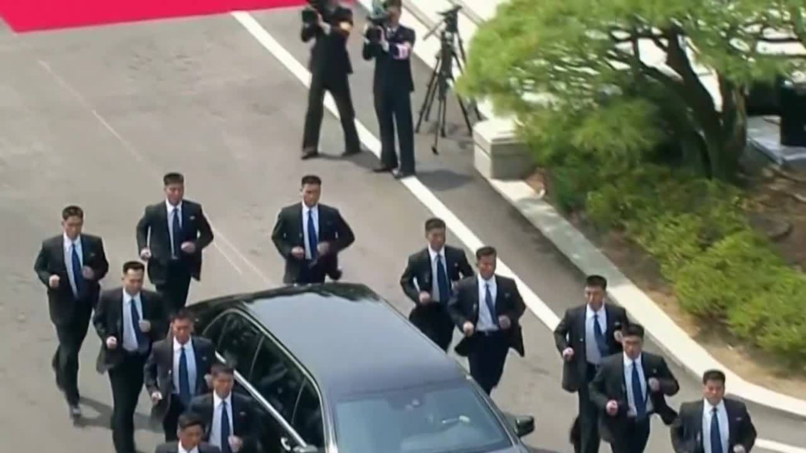 Kim Jong Un rolls deep with the MIB | World News | Sky News