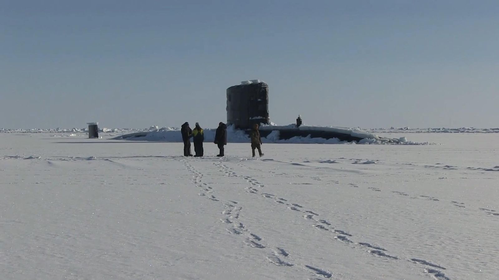 British sub bursts through Arctic ice | News UK Video News | Sky News