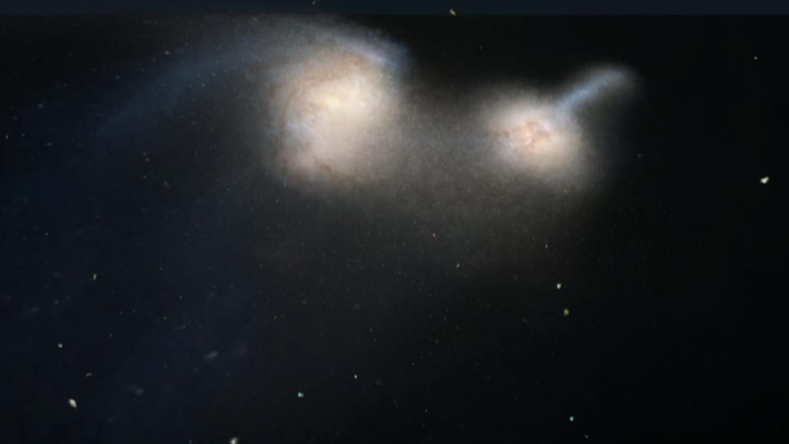 Simulation of when galaxies collide | News UK Video News | Sky News