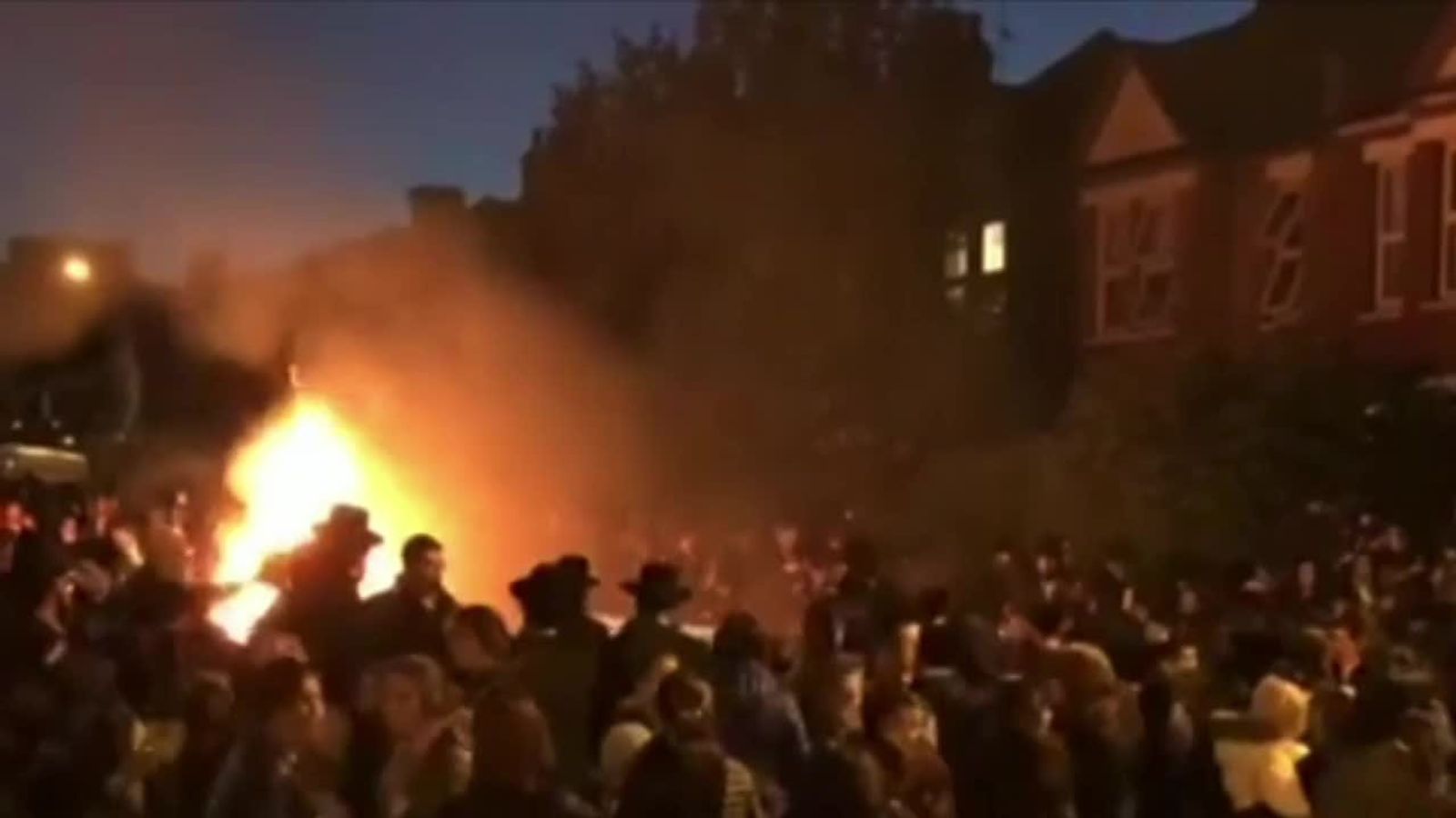 Injuries in Jewish bonfire explosion | News UK Video News | Sky News