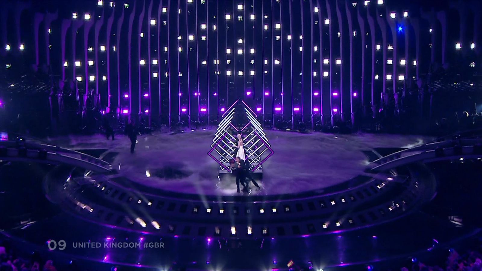 Stage invader grabs mic during UK Eurovision performance | Ents & Arts ...