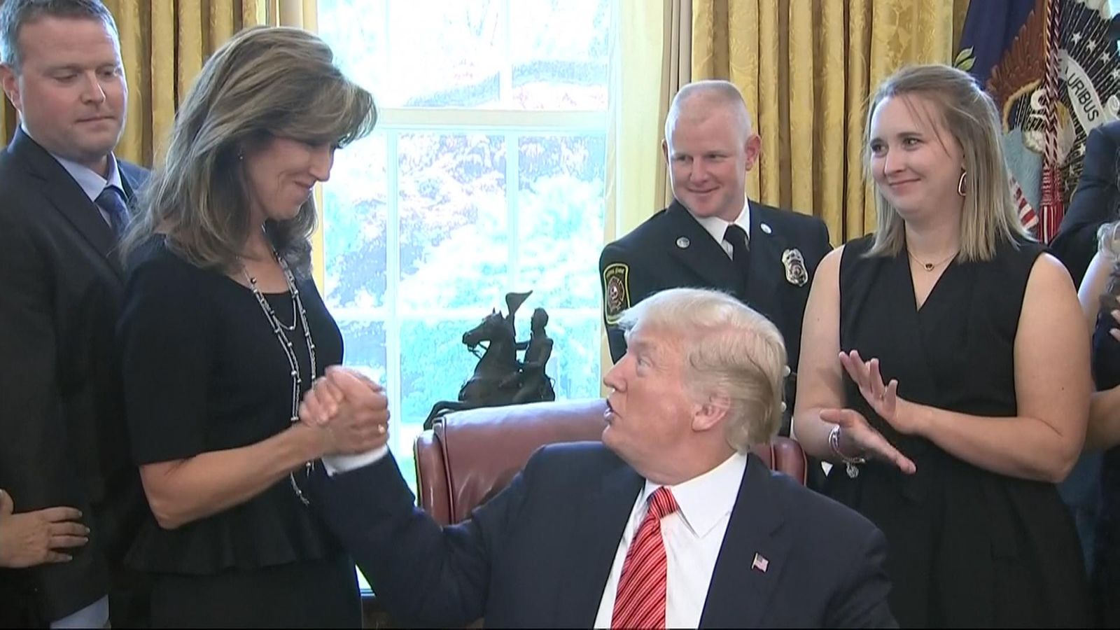 Trump's praise for hero pilot | US News | Sky News