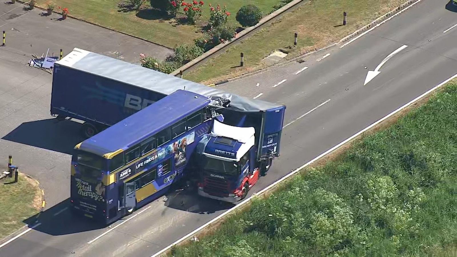Two killed in lorry and bus crash on A47 in Cambridgeshire | UK News ...