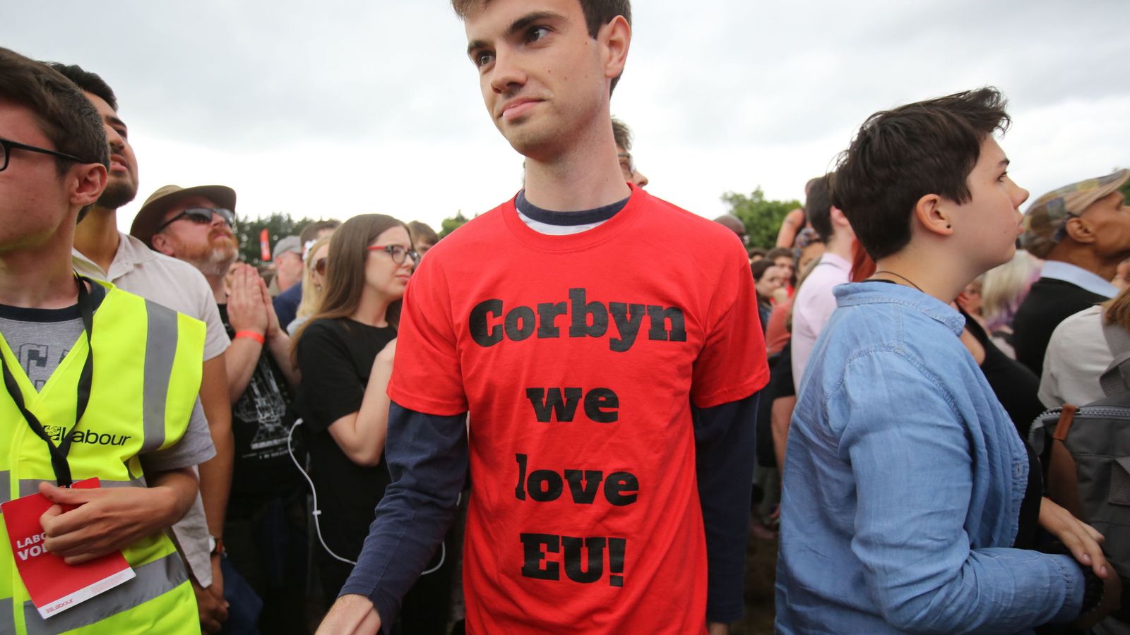 Pro-EU protesters hold banner at Labour Live | News UK Video News | Sky ...