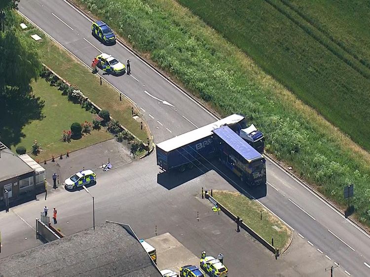 Two killed in lorry and bus crash on A47 in Cambridgeshire