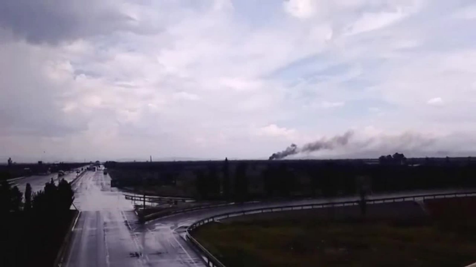 Smoke rises from plane crash site | News UK Video News | Sky News