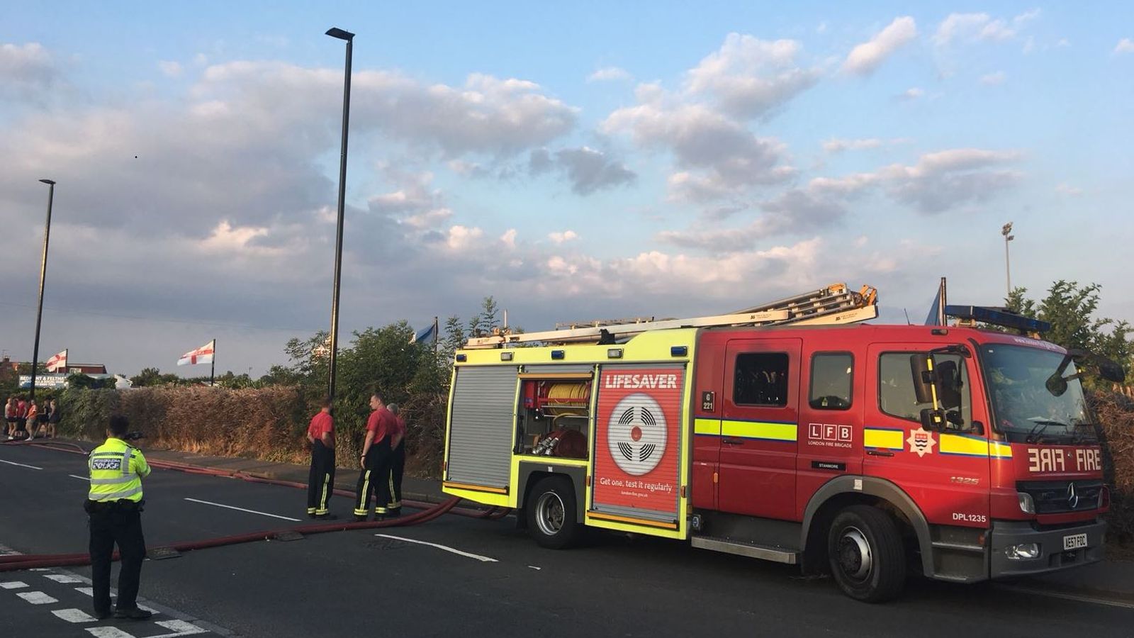 Fire size of five football pitches burns near Heathrow | UK News | Sky News