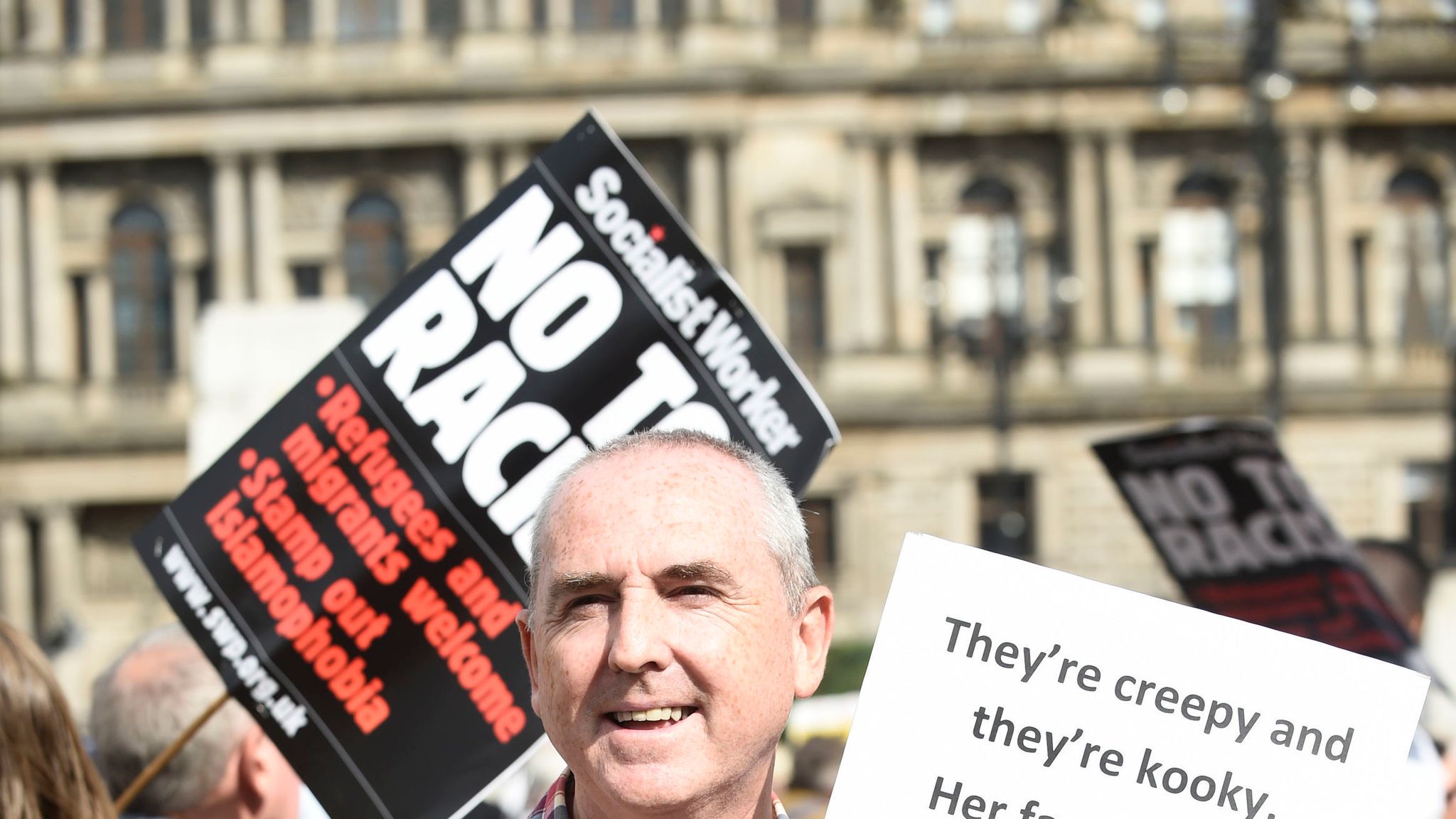 13 very British signs at protests against Donald Trump | UK News | Sky News