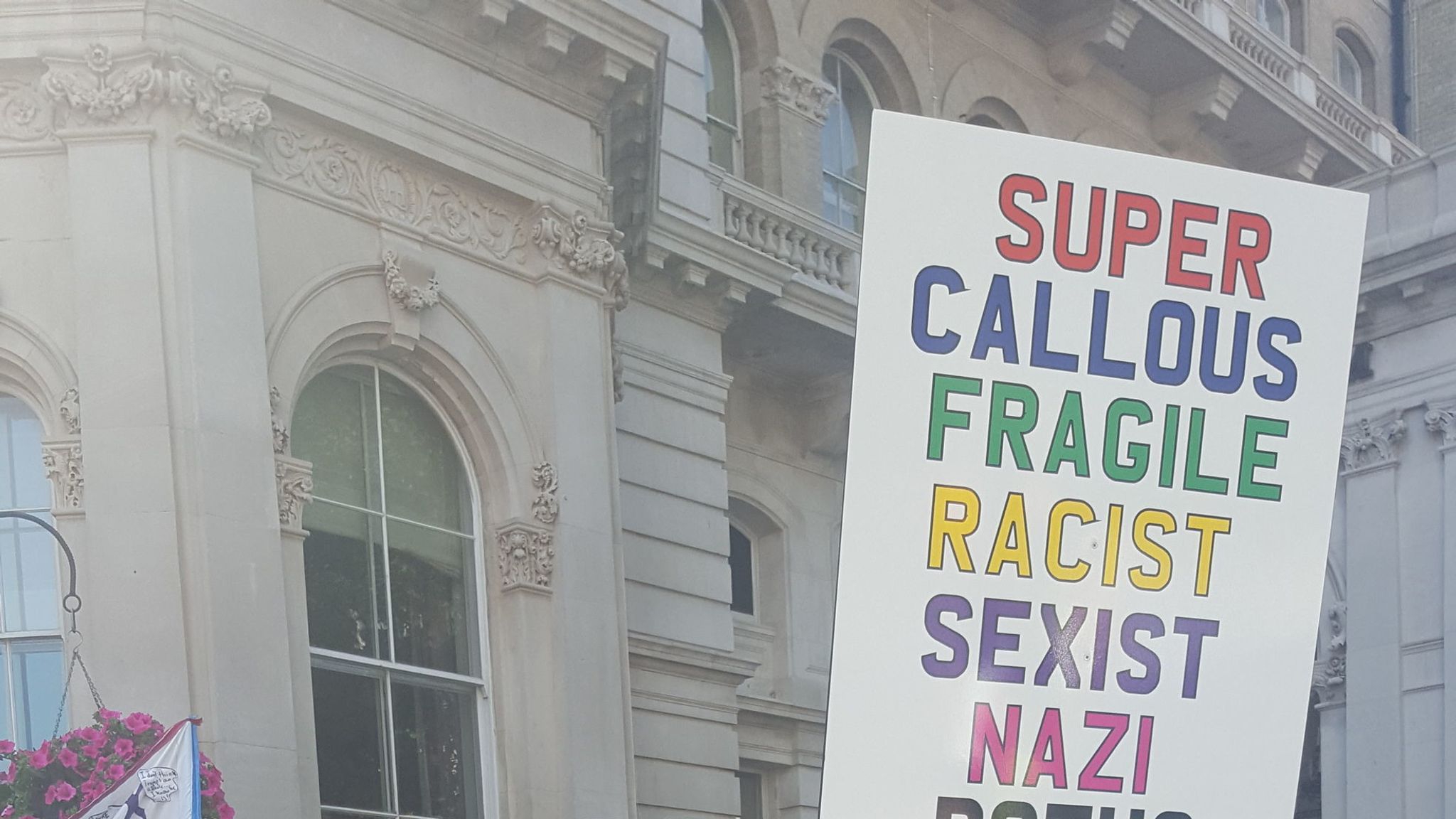 13 very British signs at protests against Donald Trump | UK News | Sky News