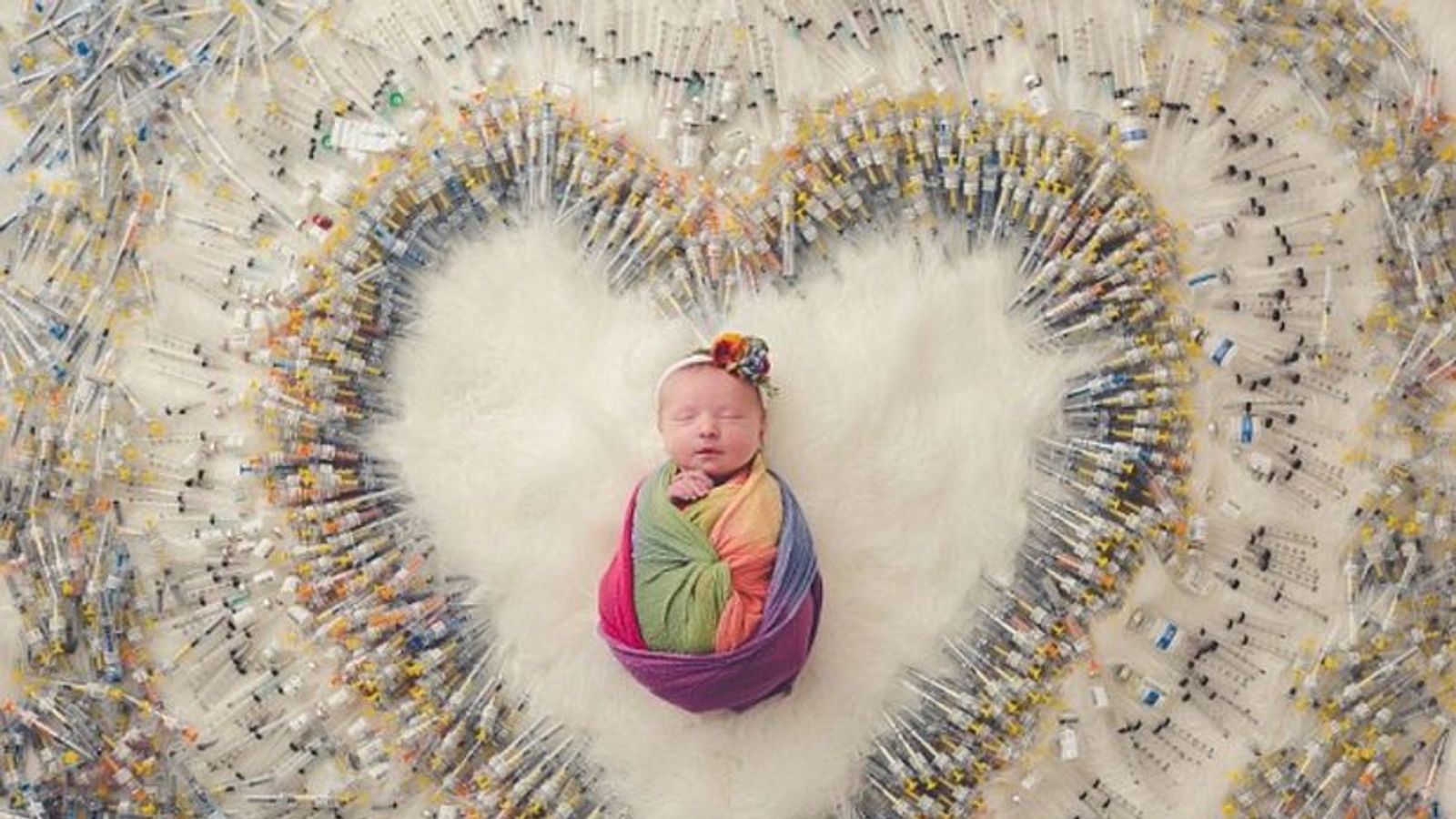 'My baby daughter surrounded by needles is a symbol of hope for those ...