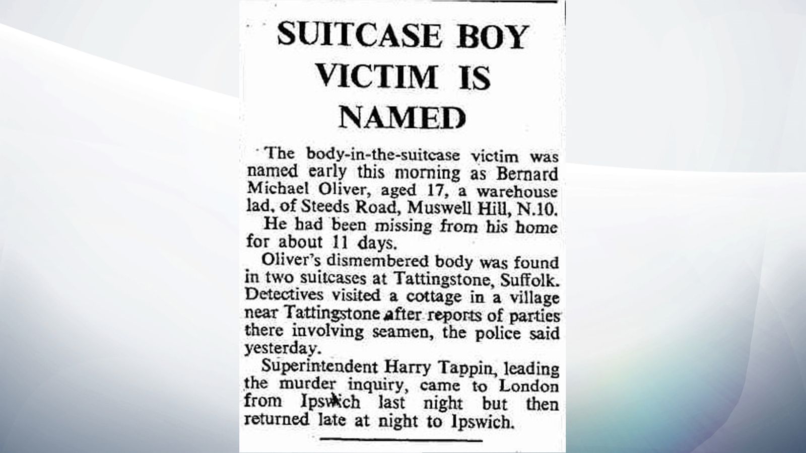 Chopped up and placed in suitcases: Mystery of teen's 1967 murder | UK ...