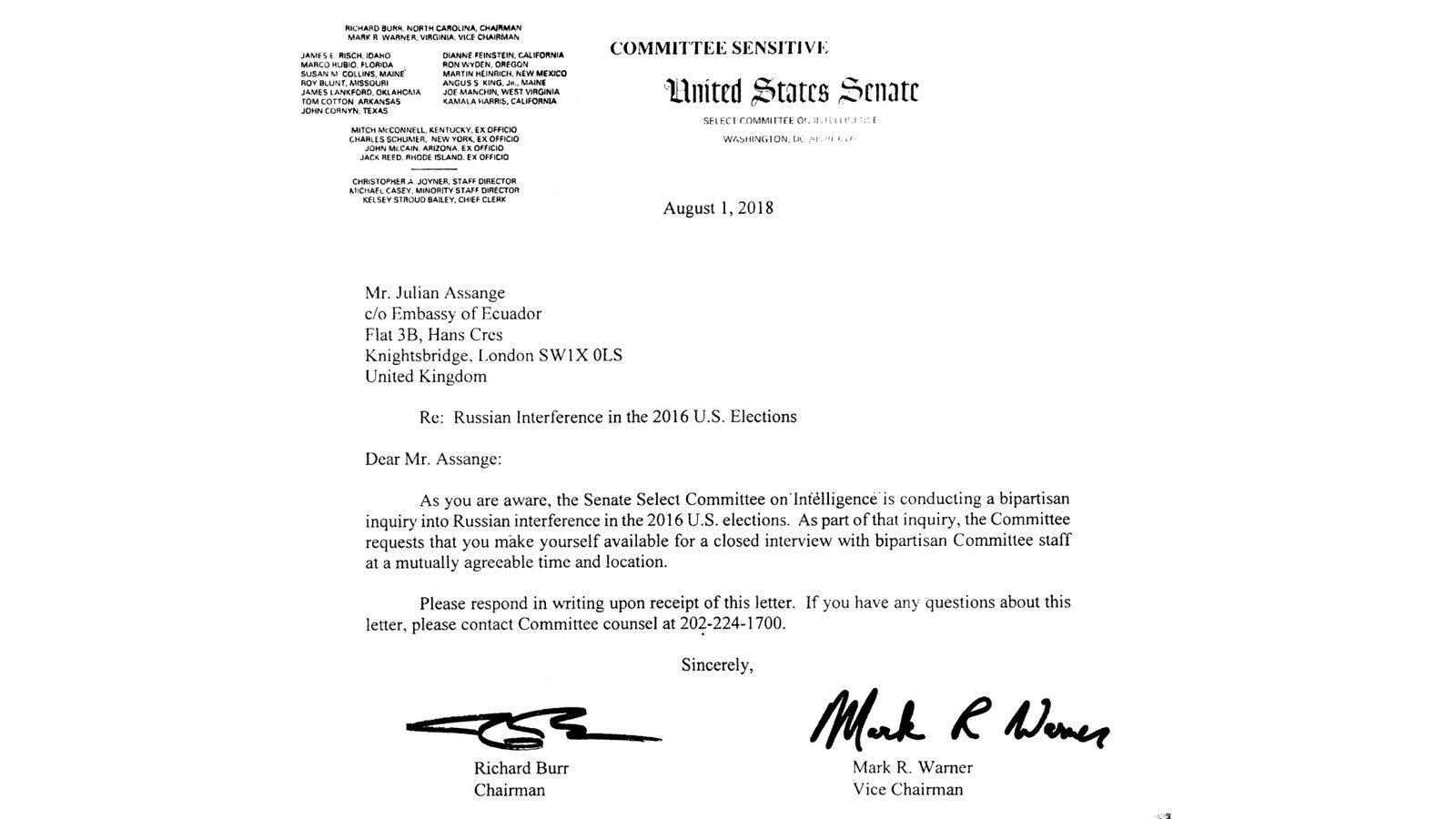 Assange 'invited to testify before US Congress' over Russian election ...