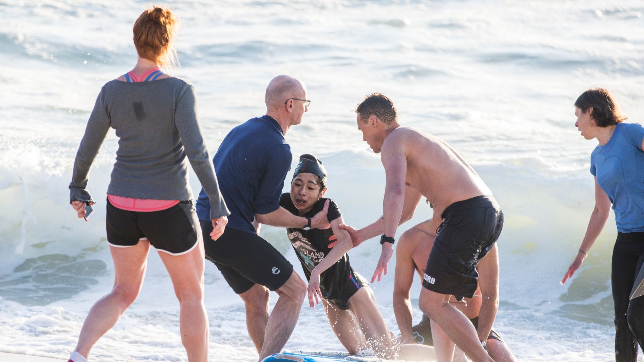 Dramatic rescue of drowning woman captured on camera | World News | Sky ...