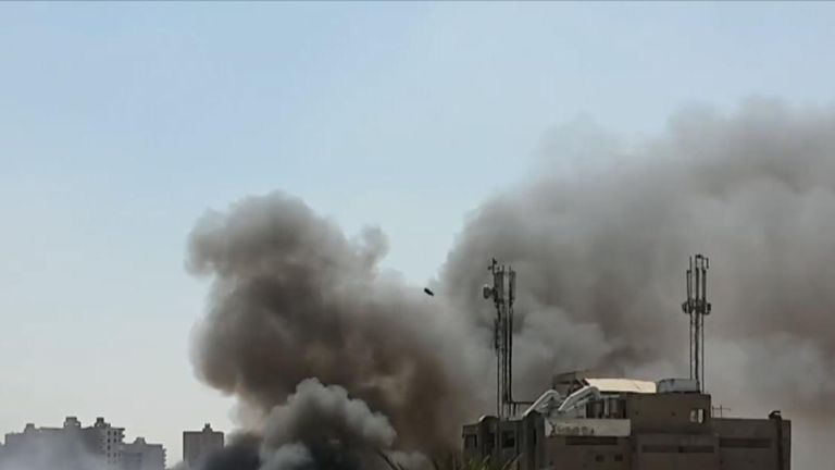 Fire rips through Cairo electronics factory | World News | Sky News