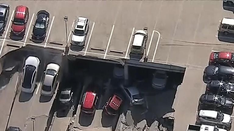 Multi-storey car park collapses in US | US News | Sky News
