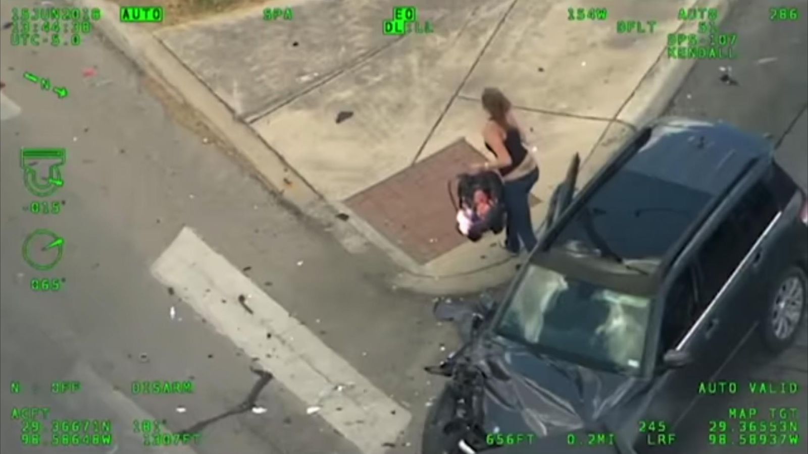 Woman with baby crashes car in police chase | News UK Video News | Sky News