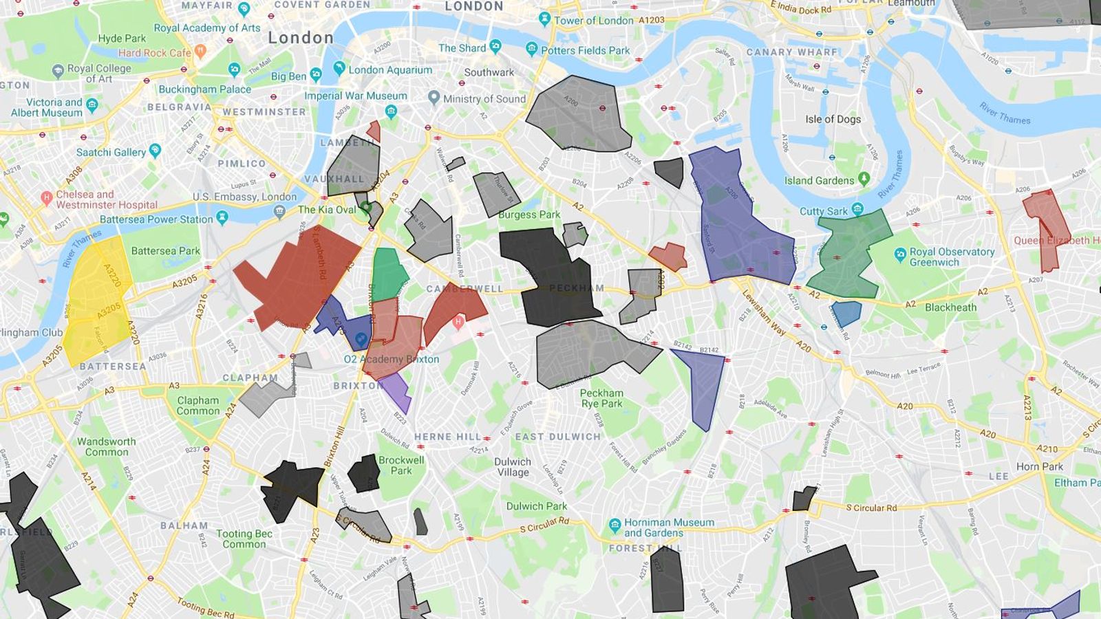 London map 'shows territories of dozens of gangs' | UK News | Sky News