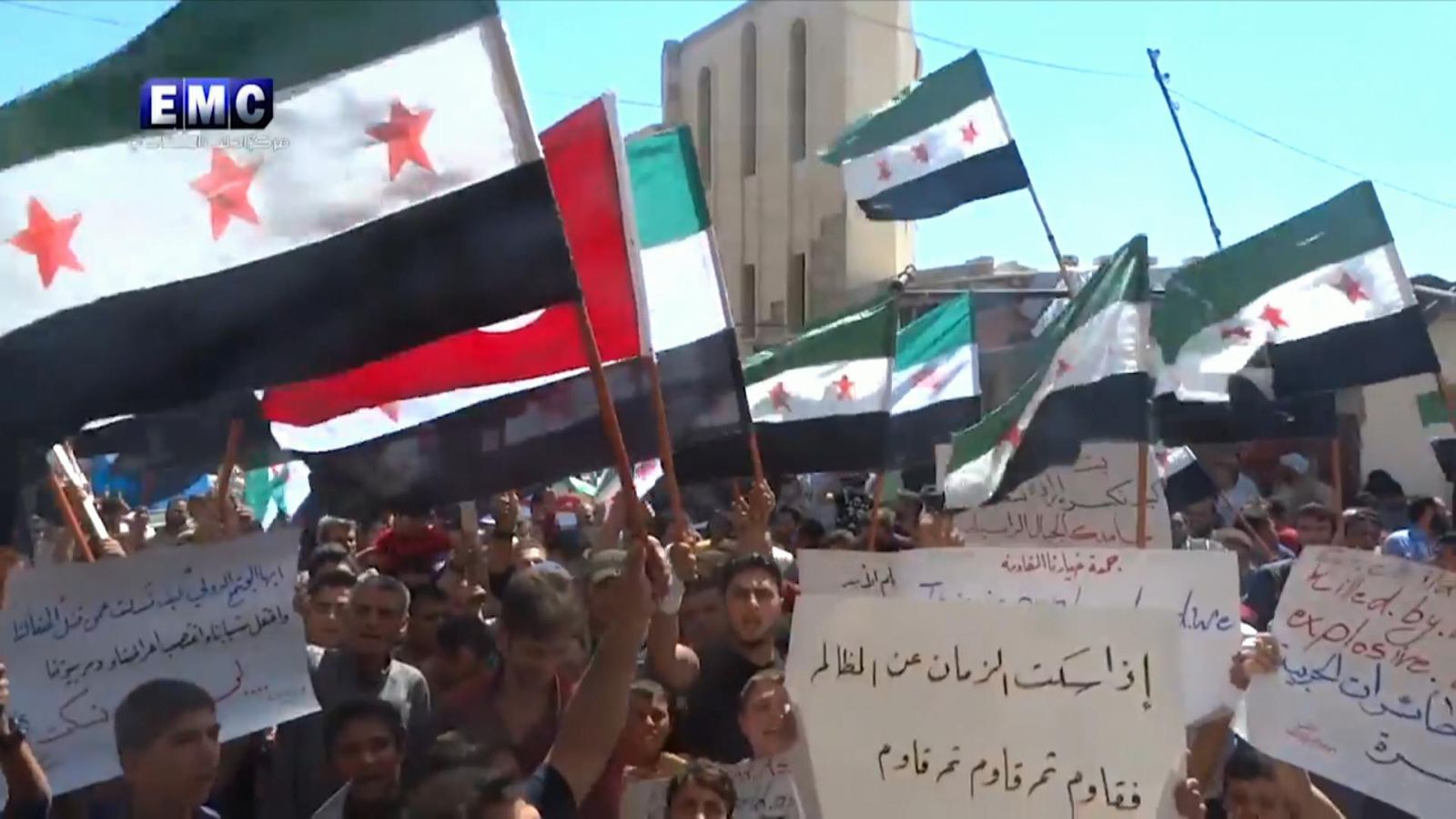 Syria conflict: Idlib's residents protest in rebel stronghold amid ...