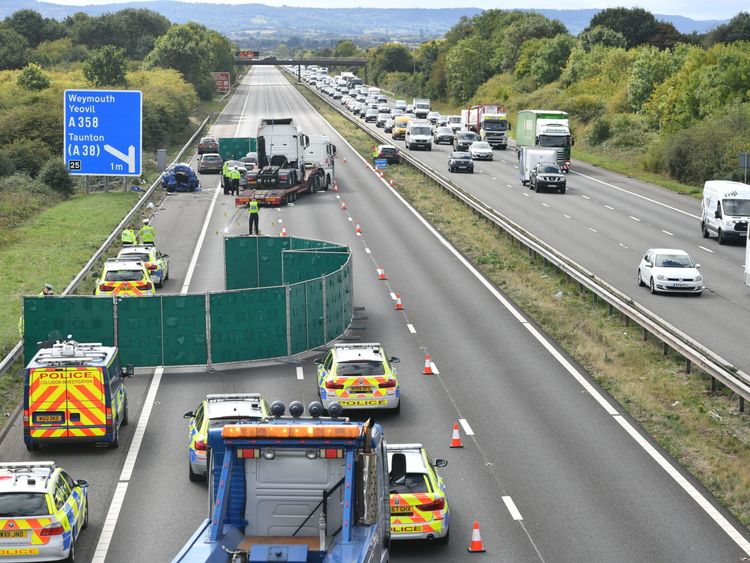 M5 crash: Man and woman killed in seven-vehicle collision in Somerset