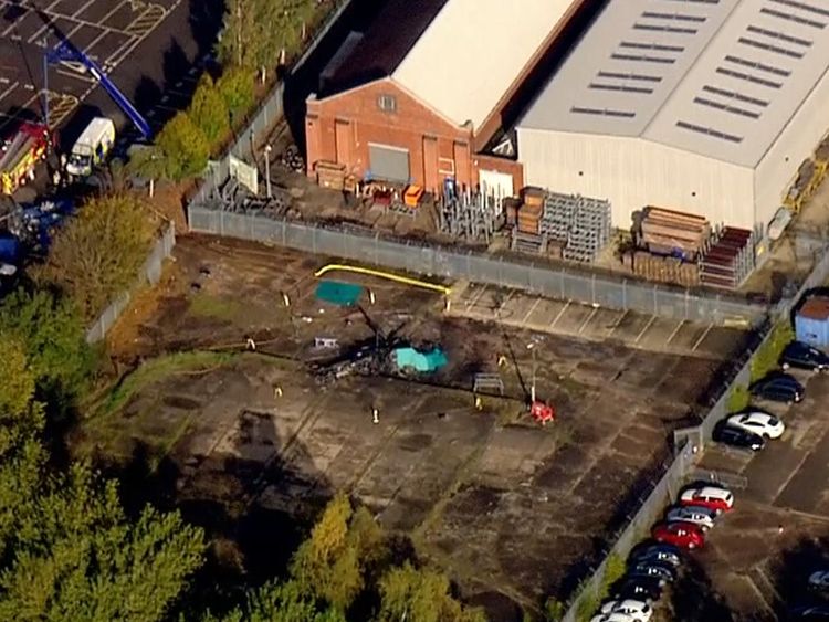 CCTV shows moment Leicester helicopter fell from sky before fatal crash