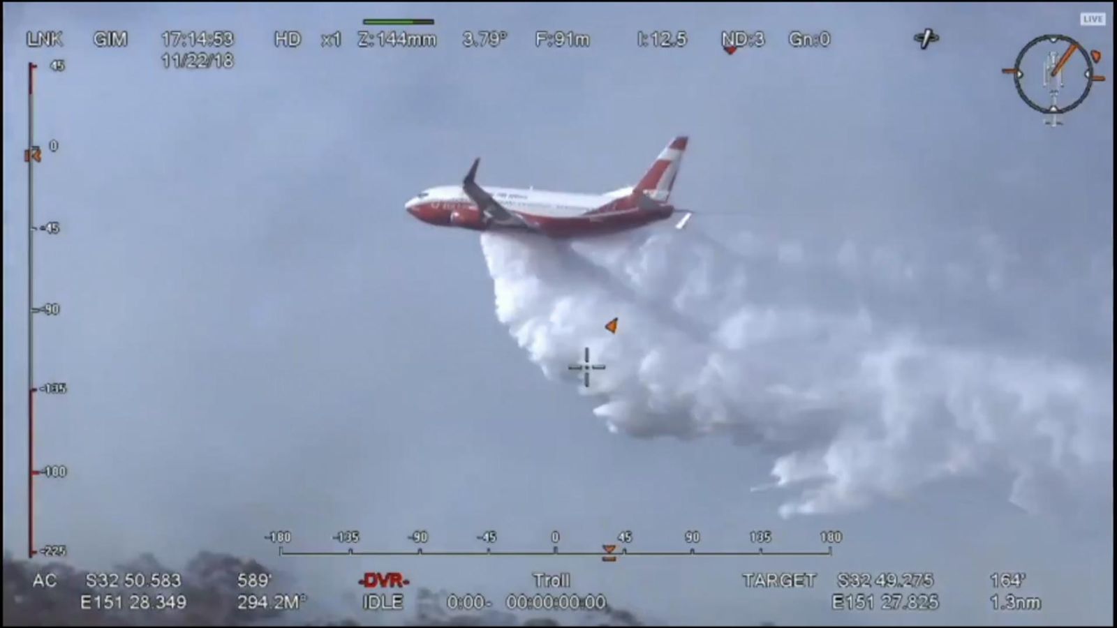 Boeing 737 used for first time against bushfire | World News | Sky News