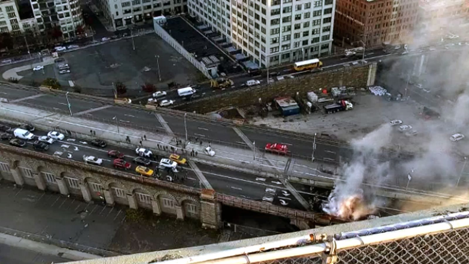 One dead and six hurt as Brooklyn Bridge crash causes huge fireball ...