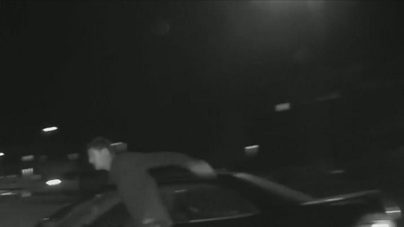 Car thief suspect is run over by stolen car after leaving handbrake off ...