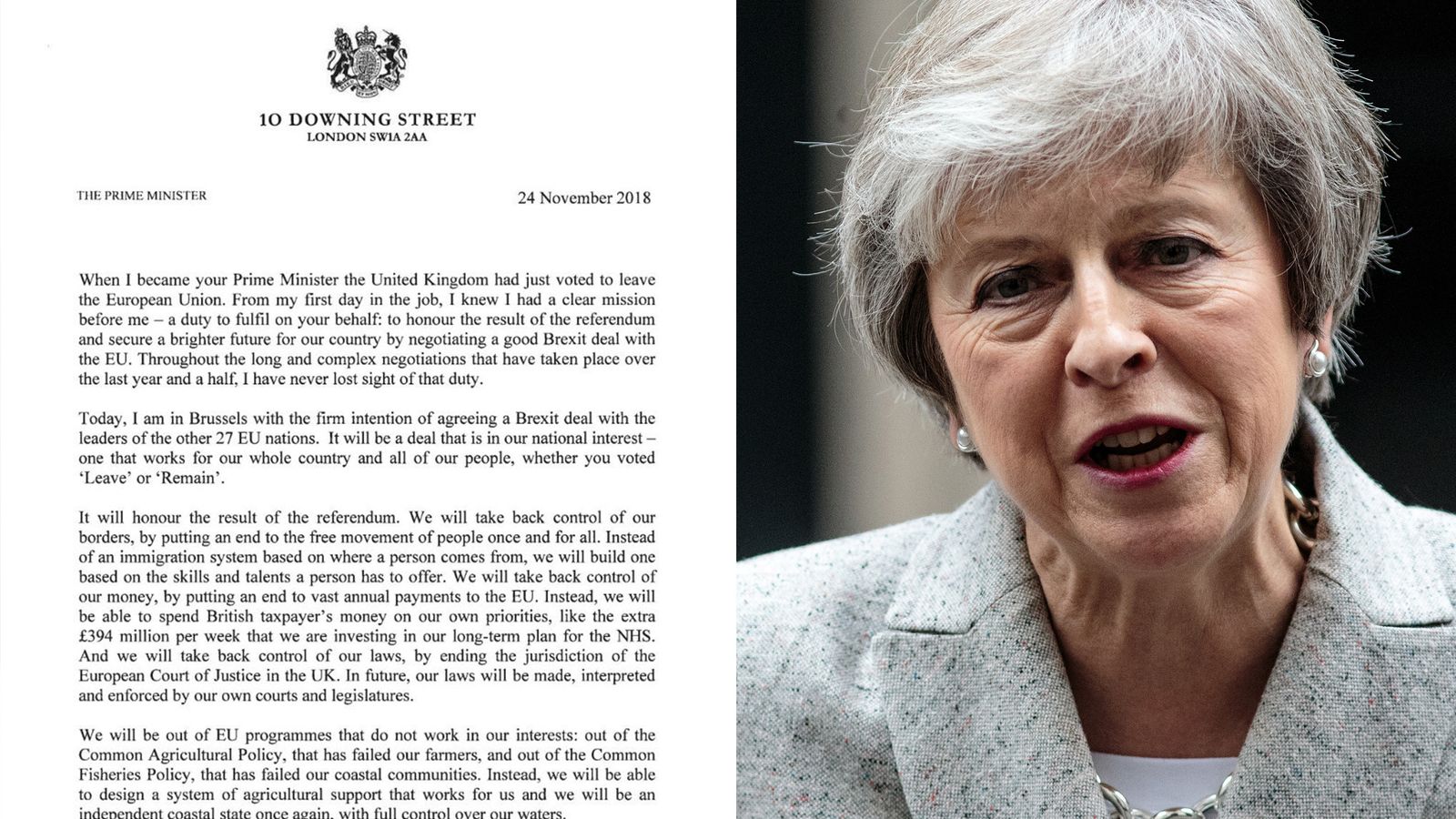 Theresa May writes 'heart and soul' plea to nation over Brexit ...