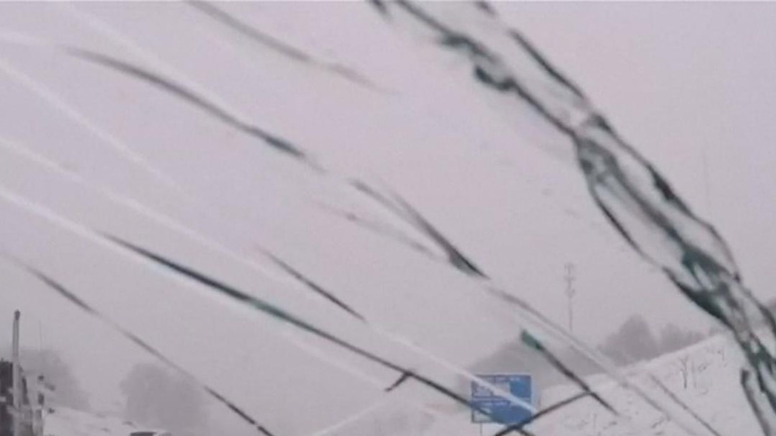 Windscreen cracked by snow ploughed from bridge | US News | Sky News