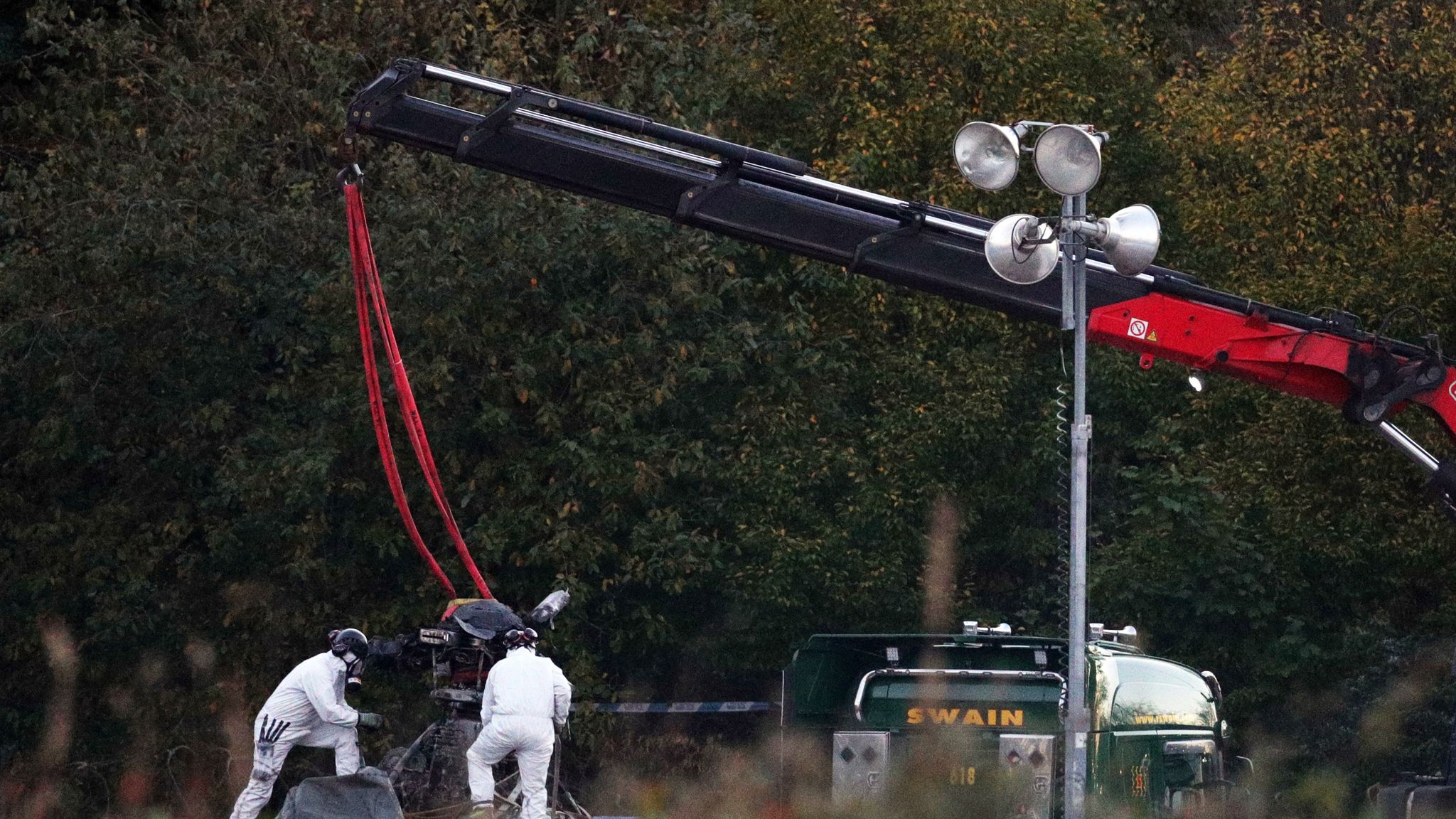 Leicester helicopter crash: Wreckage of aircraft moved from scene of ...