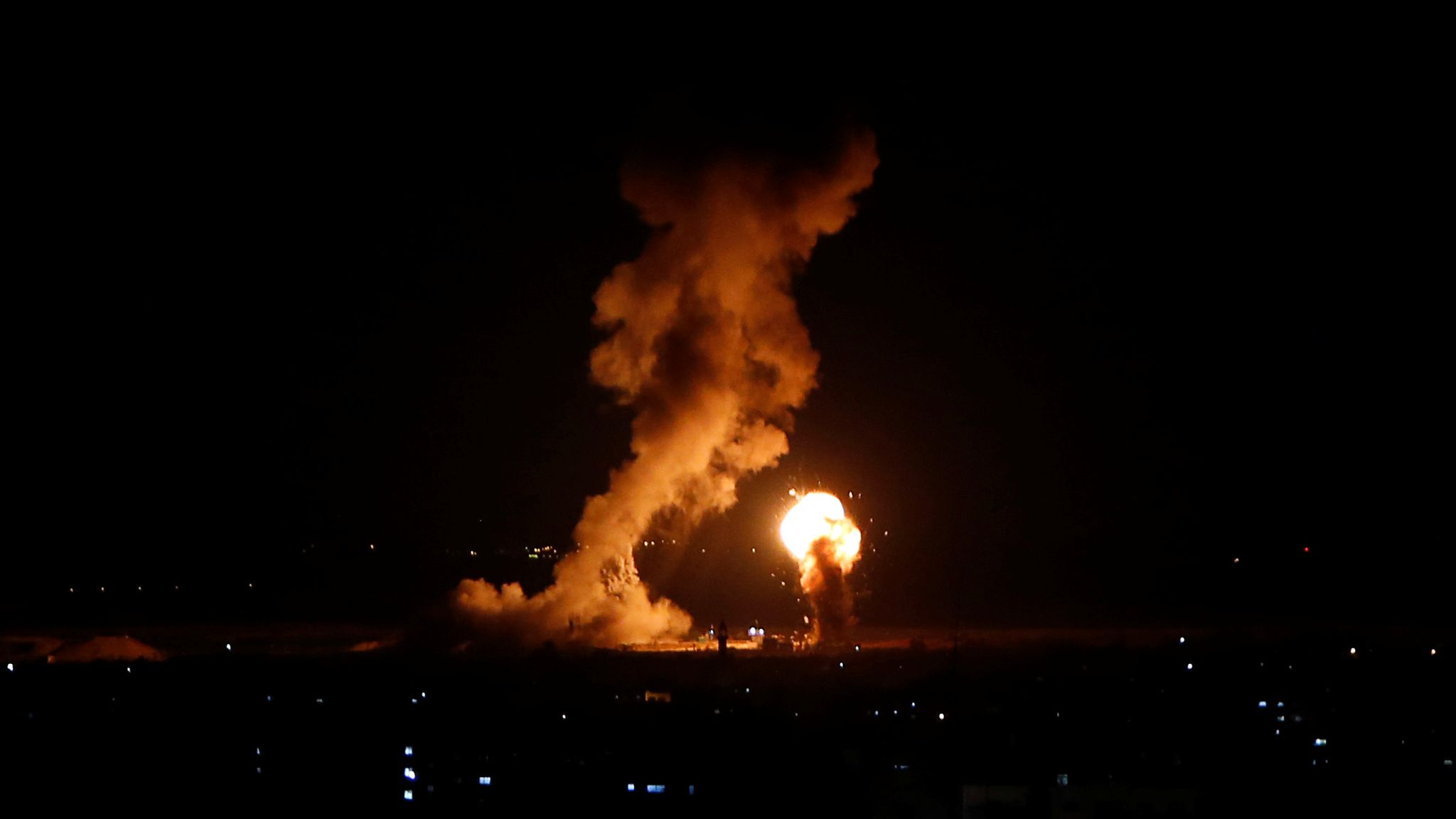 Two dead in Gaza airstrikes after rocket barrage hits Israel | World ...