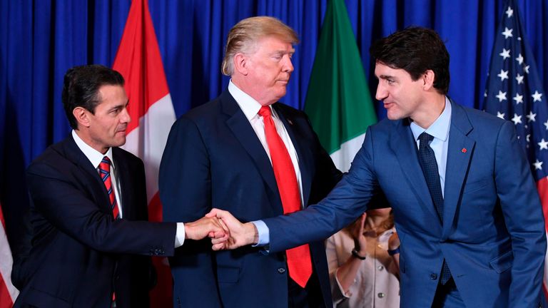 US, Mexico and Canada sign new trade deal | World News | Sky News