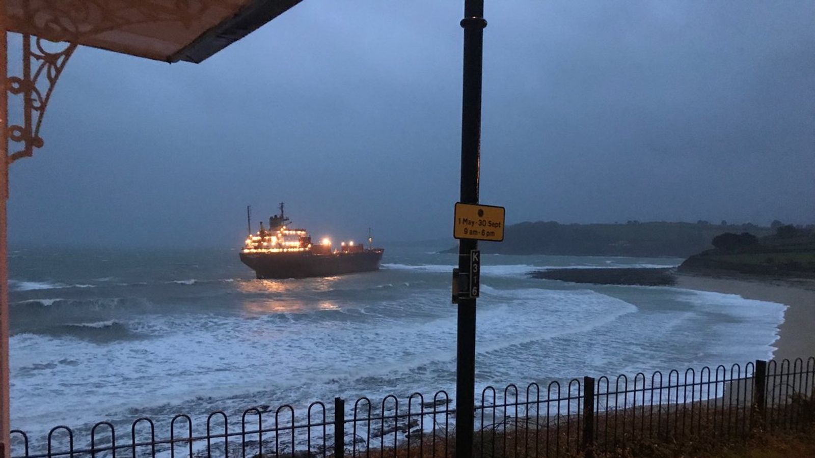 Tanker stranded off Falmouth | UK News | Sky News