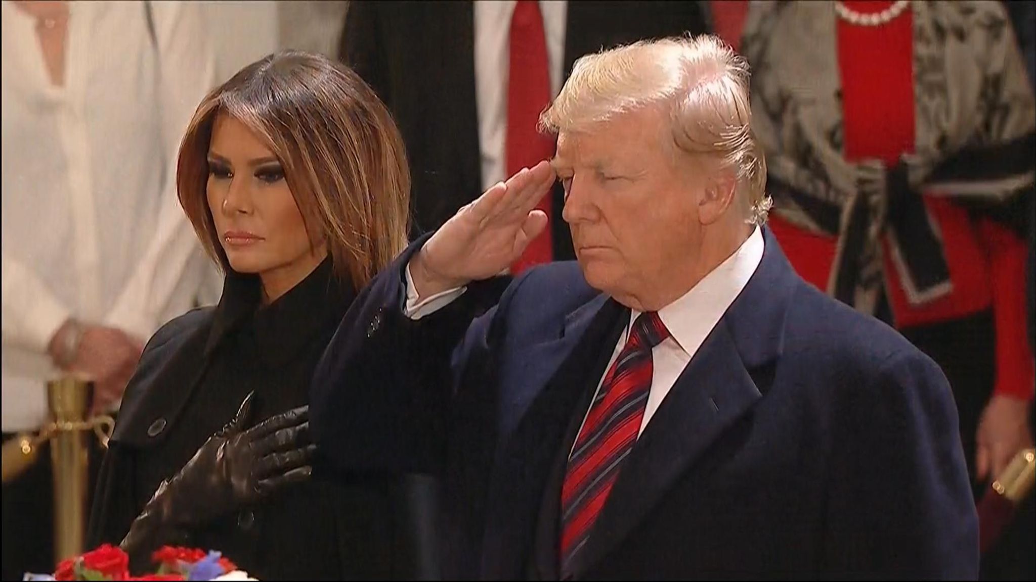 Donald Trump pays respects to George HW Bush at Washington memorial ...